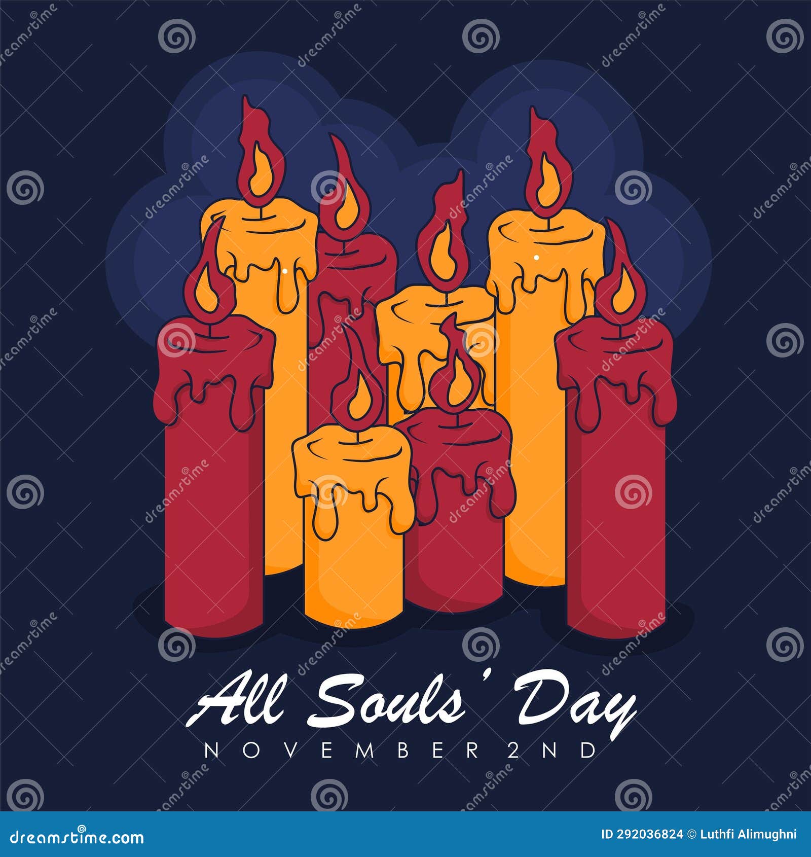 All Souls Day Post Template Vector Horizontal Stock Illustration ...