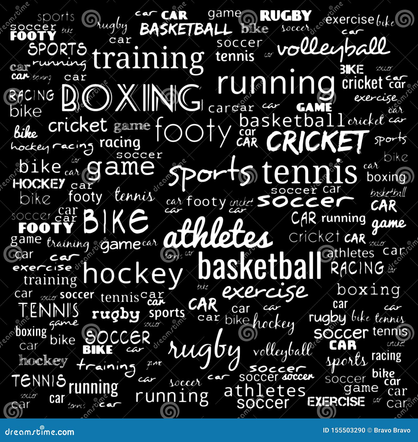 All Sports Word Cloud Collage Background Illustration Stock ...