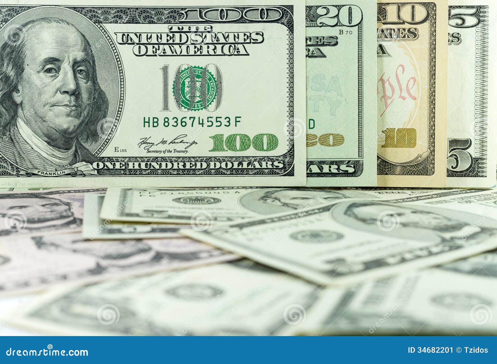 All Stack Type of American Dollars on Many Dollars Background Stock ...