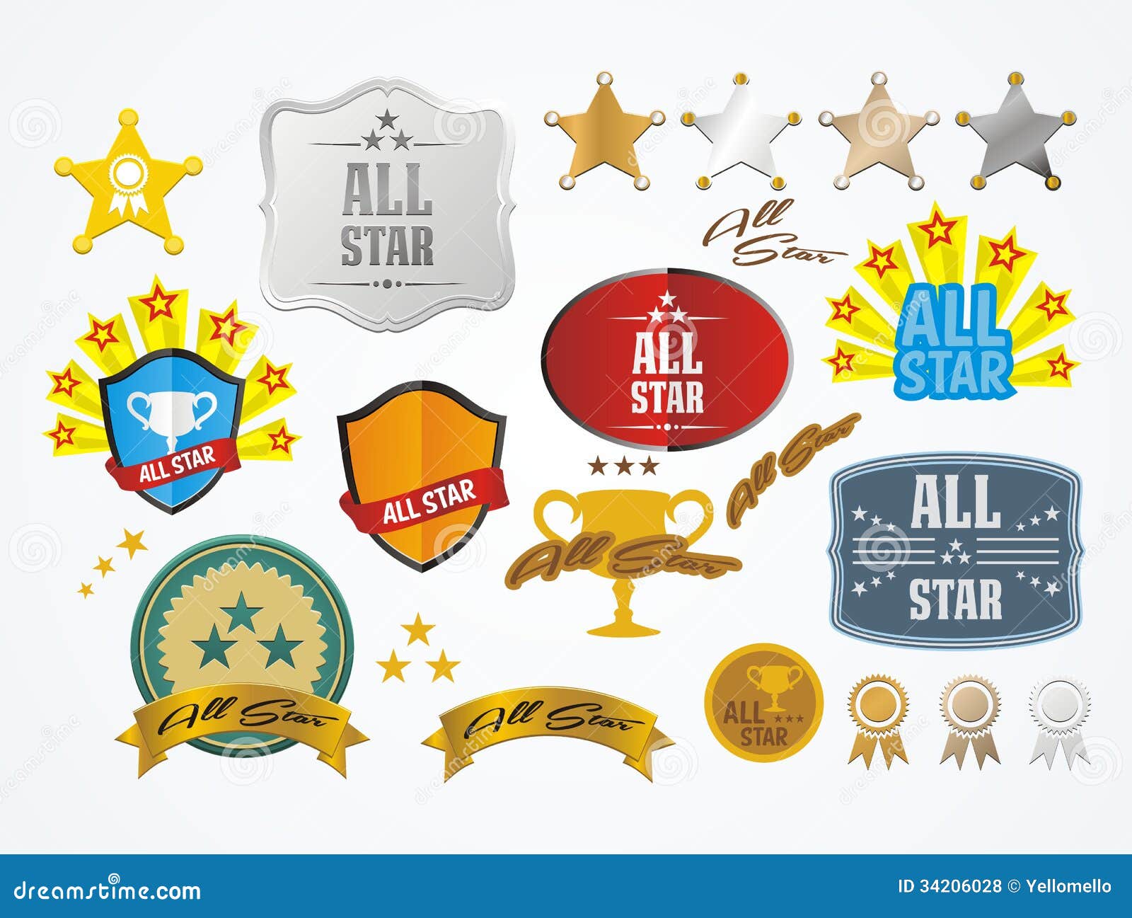 All star decoration kit stock illustration. Illustration of premium ...