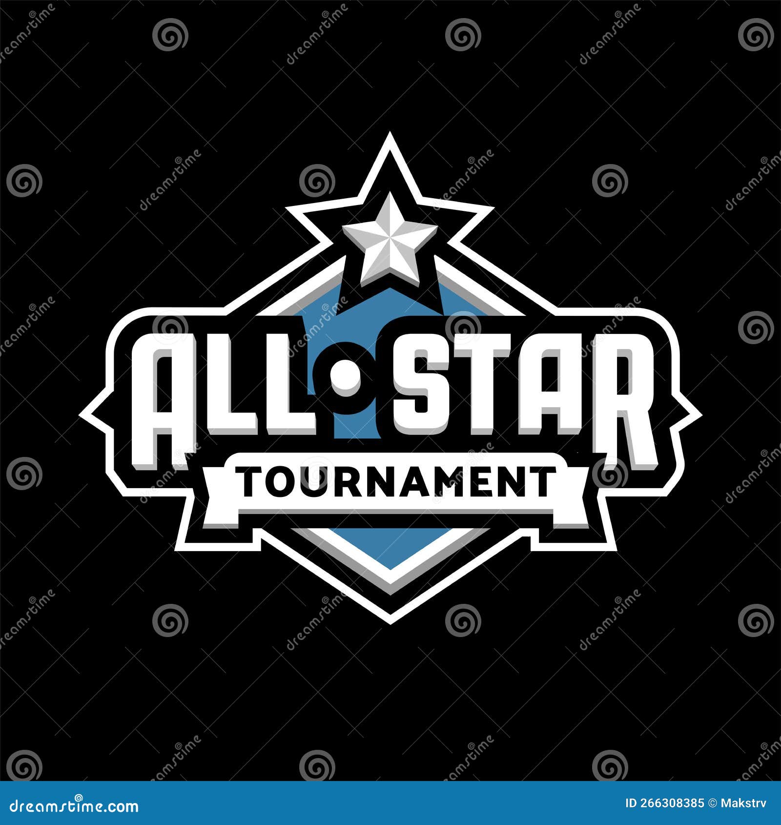 All Stars Game Logo, Emblem on a Dark Background. Vector Illustration ...
