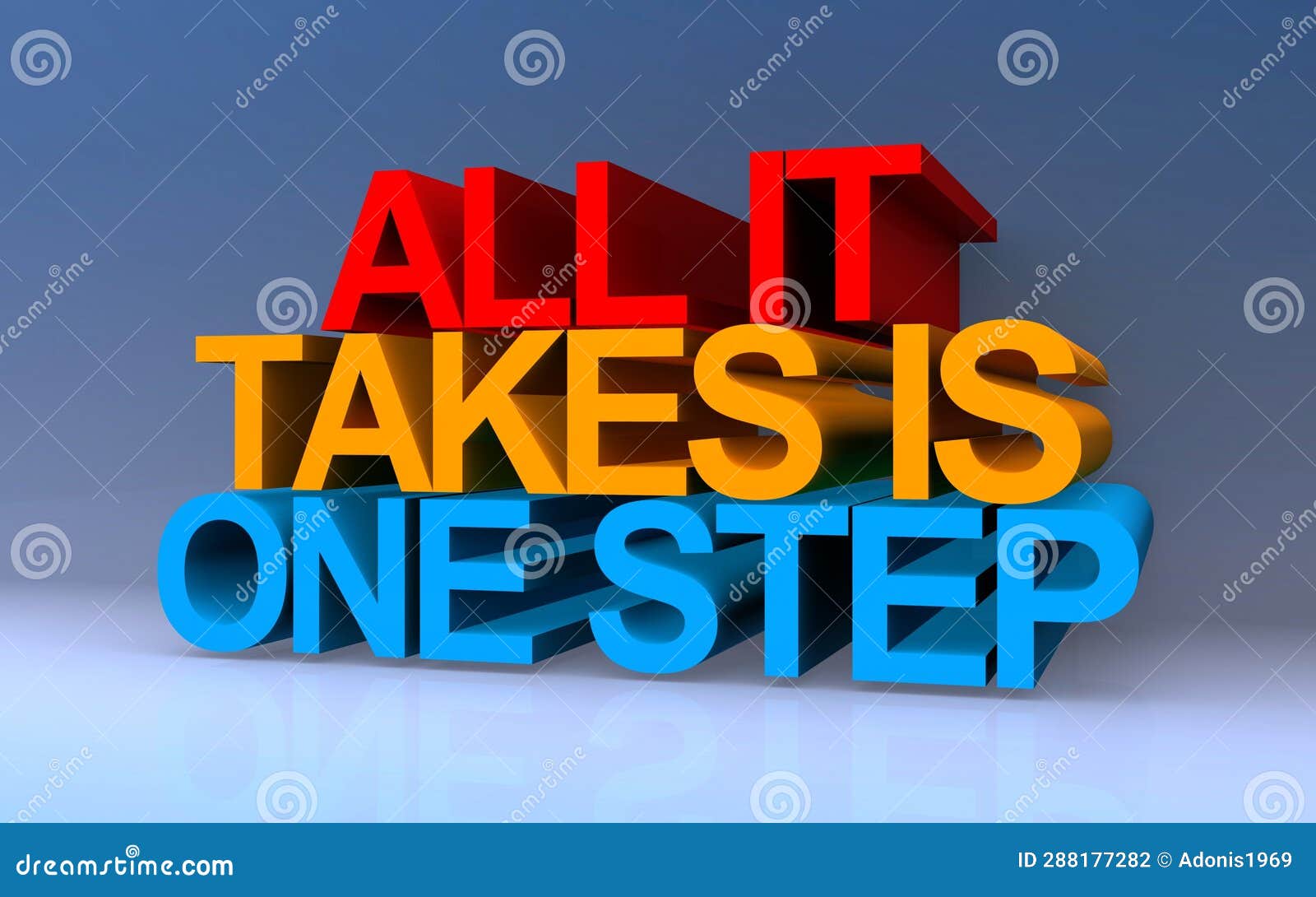 All it Takes is One Step on Blue Stock Illustration - Illustration of ...