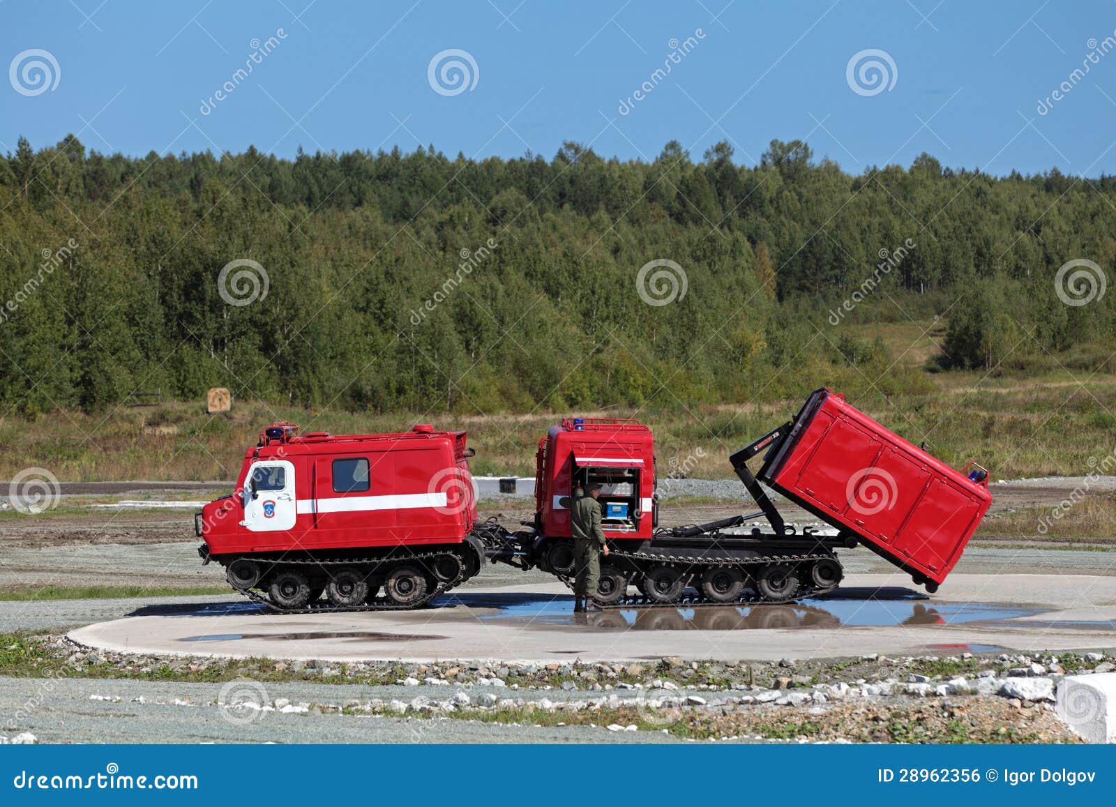 Fire Crawler Tractor For Extinguishing Tanks. Editorial Photo ...