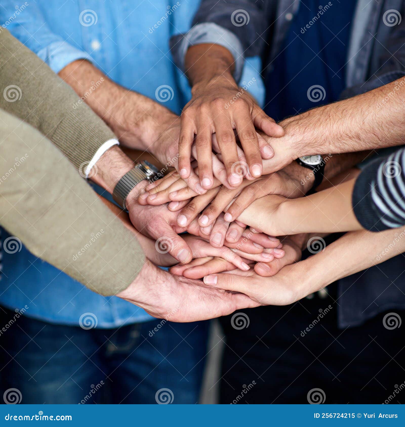 All in it Together. Cropped View of a Multi Ethnic Group Putting Their ...