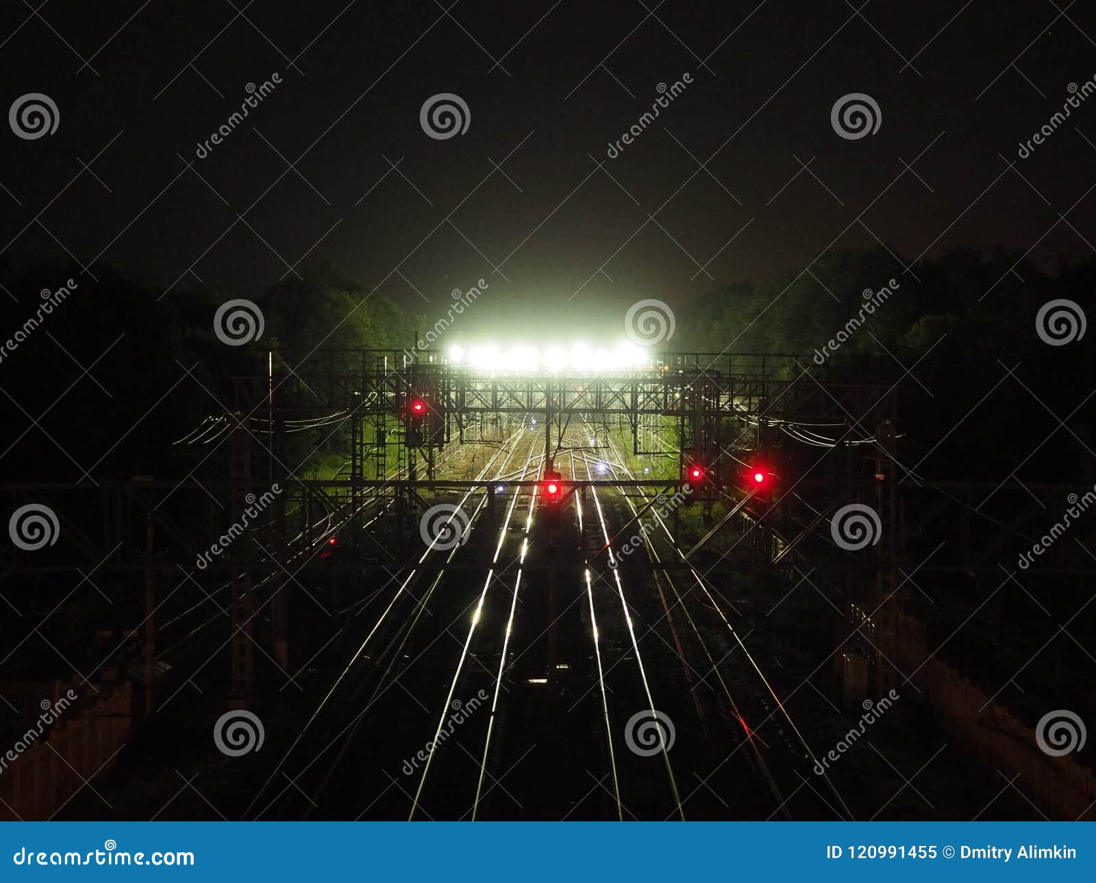 All tracks end with light stock image. Image of railway - 120991455