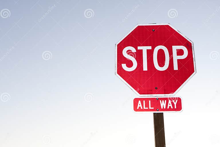 All Way Stop Sign stock photo. Image of sign, control - 17288020
