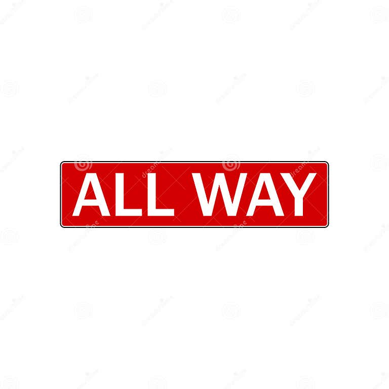 All Way Stop Sign. Illustration Stock Vector - Illustration of 4way ...