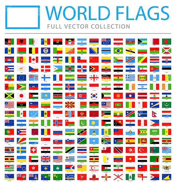 All World Flags - Vector Rectangle Flat Icons Stock Illustration ...