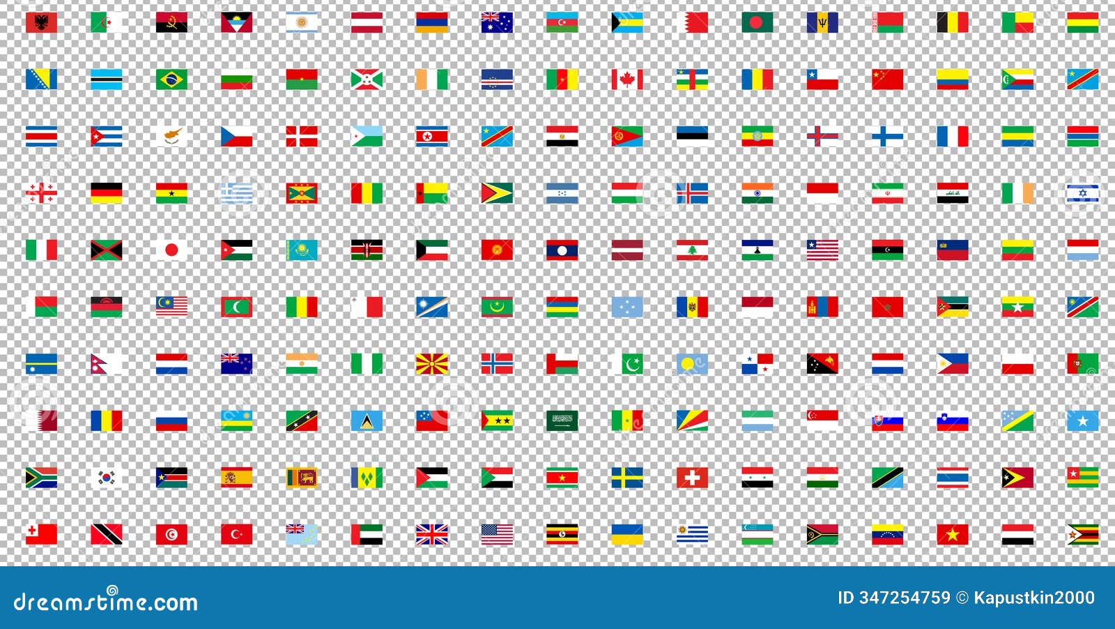 All World Flags - Vector Set of Rectangular Icons. Flags of All ...