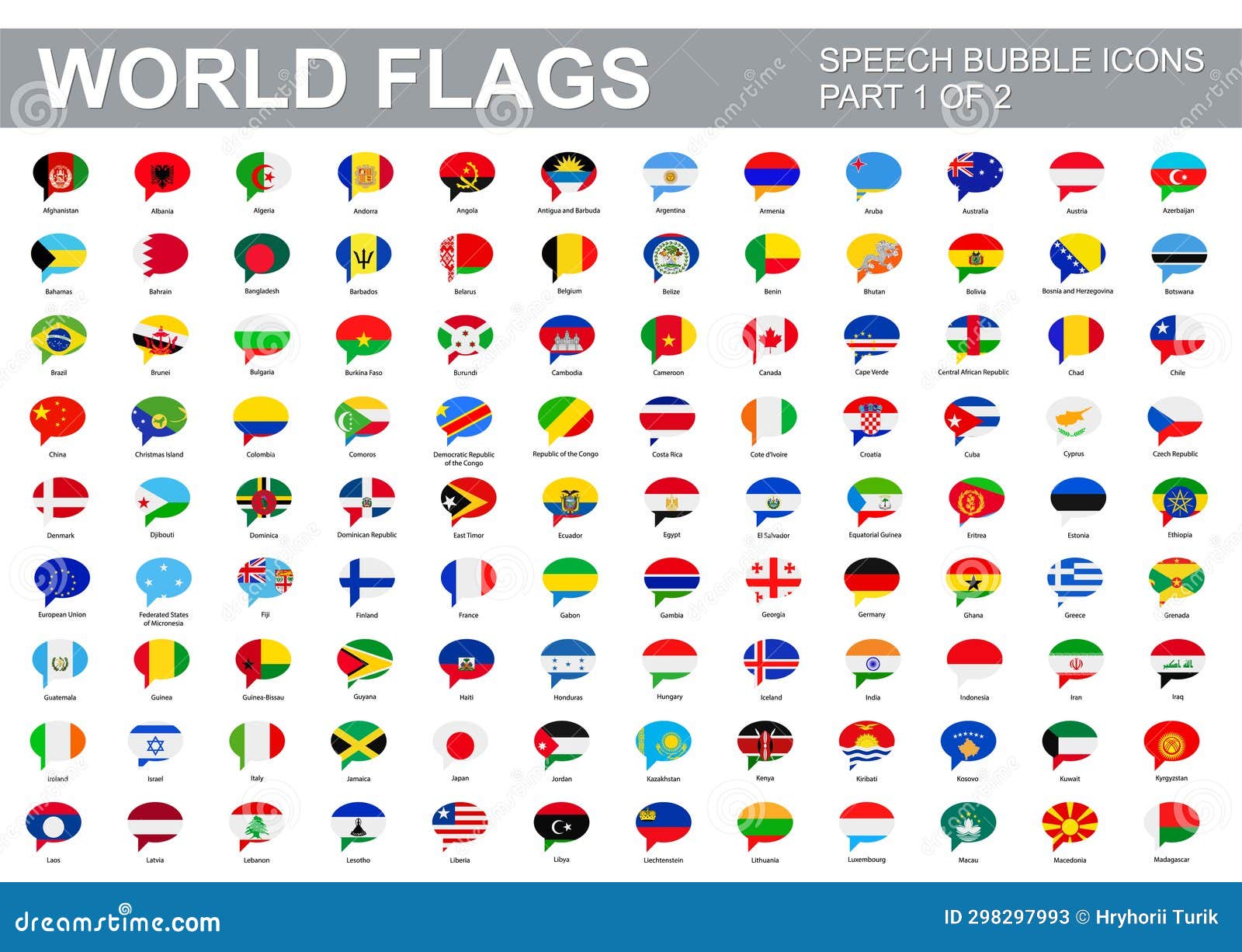All World Flags - Vector Set of Speech Bubble Icons. Part 1 of 2 Stock ... All World Flags - Vector Set of Speech Bubble Icons. Part 1 of 2 Stock ...