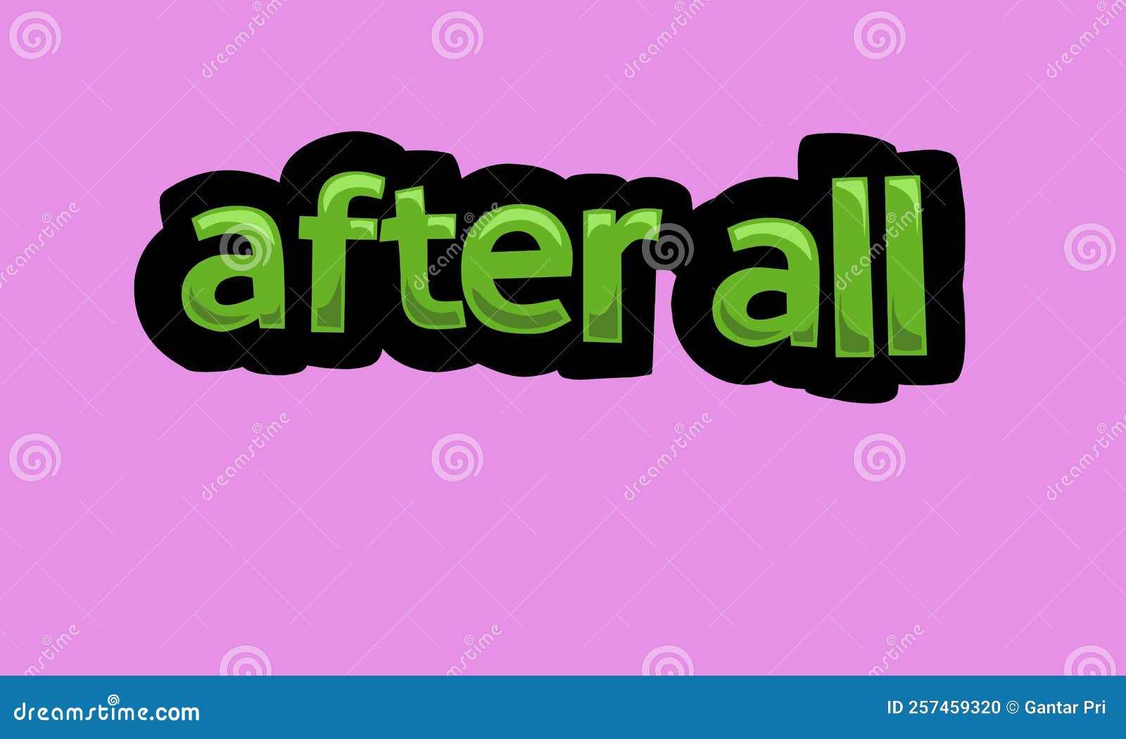 After ALL Writing Vector Design on a Pink Background Stock Illustration ...