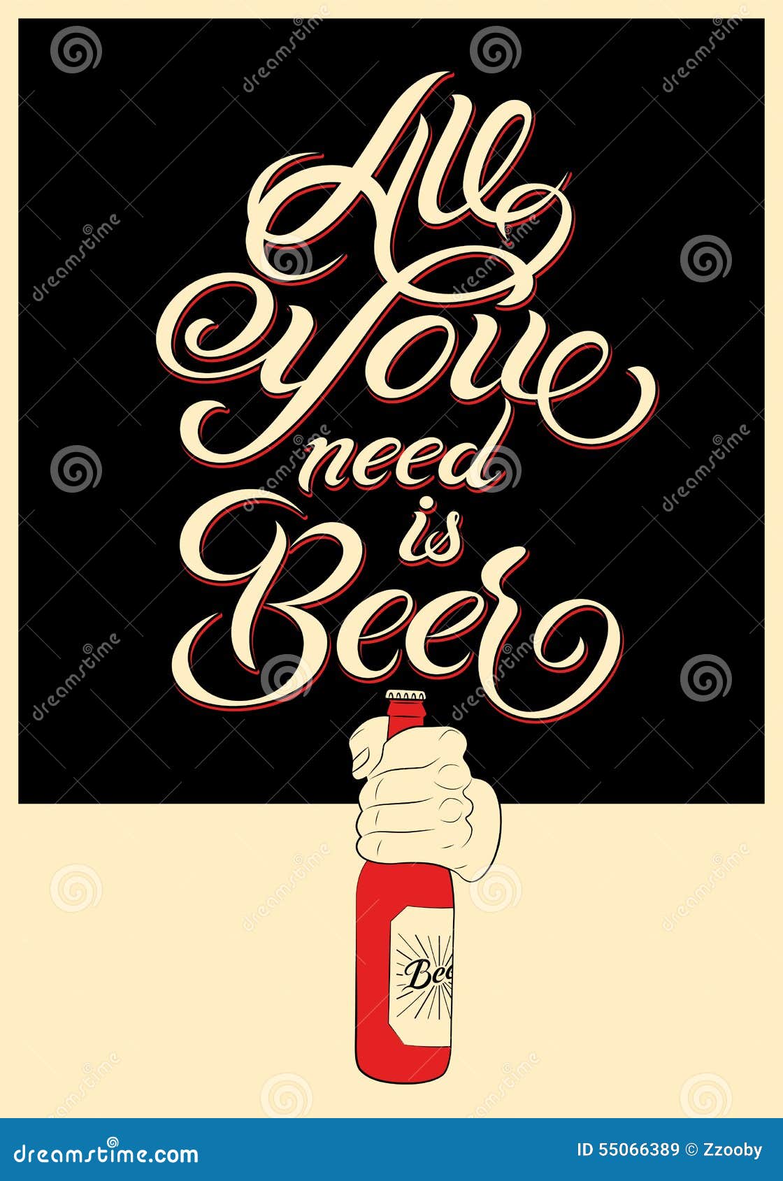 All You Need is Beer. Vintage Calligraphic Beer Design. Vector ... All You Need is Beer. Vintage Calligraphic Beer Design. Vector ...