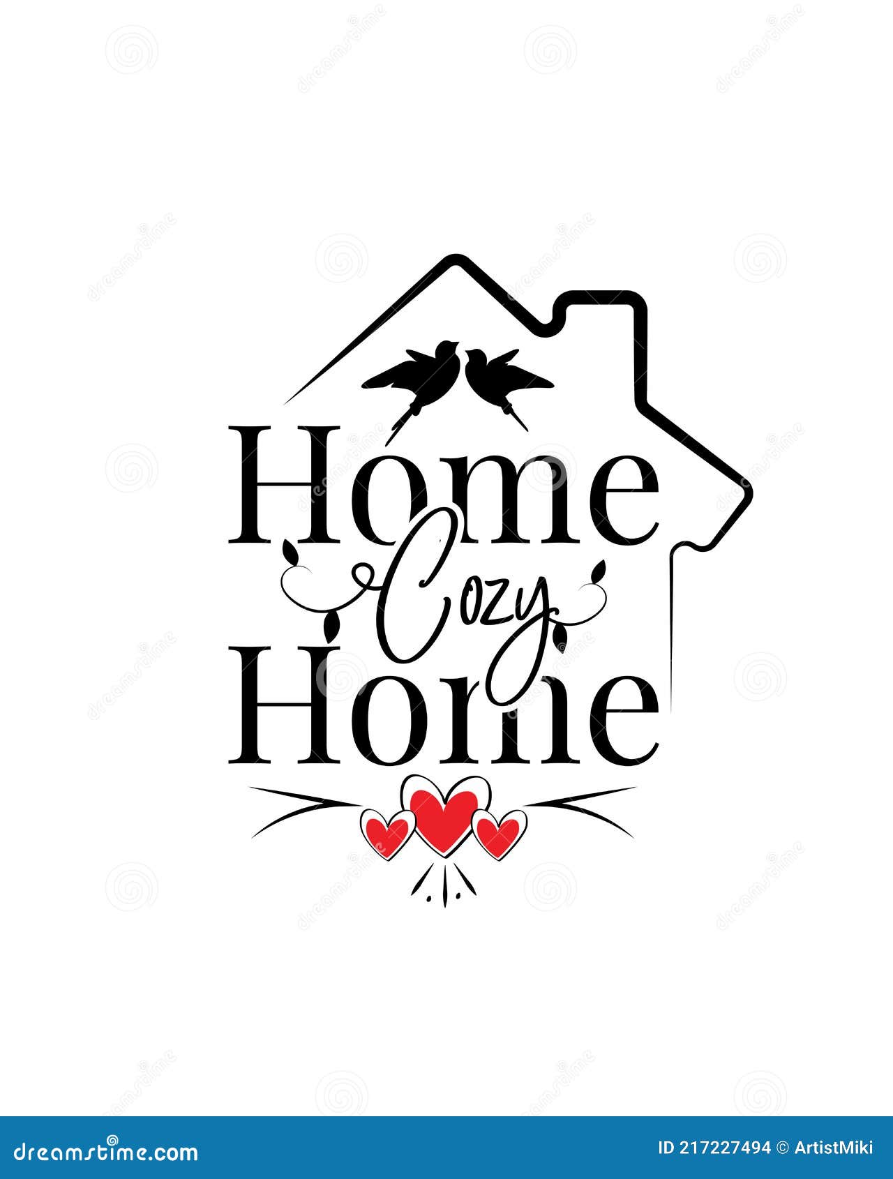 Home cozy home, vector stock vector. Illustration of sign - 217227494