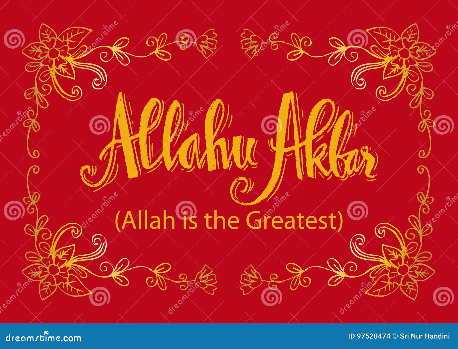 Allah is the greatest stock illustration. Illustration of arabic - 97520474