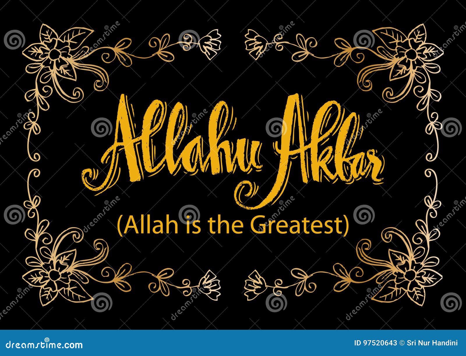 Allah is the greatest stock vector. Illustration of muslim - 97520643