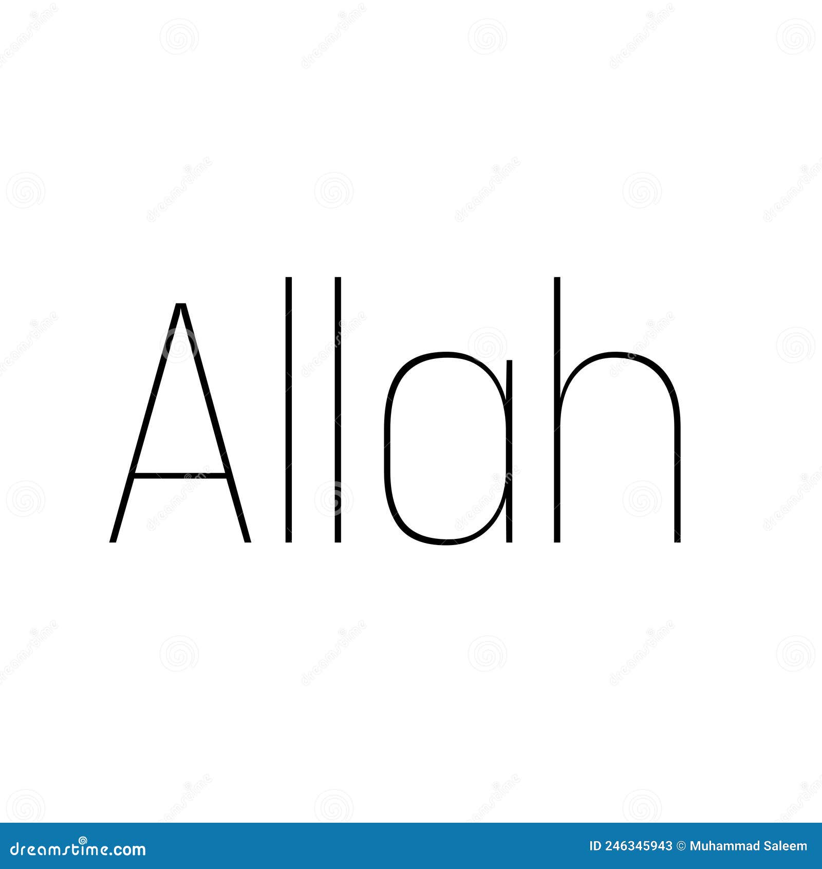 Allah Letter Isolated on White Background and Wallpaper Stock ...
