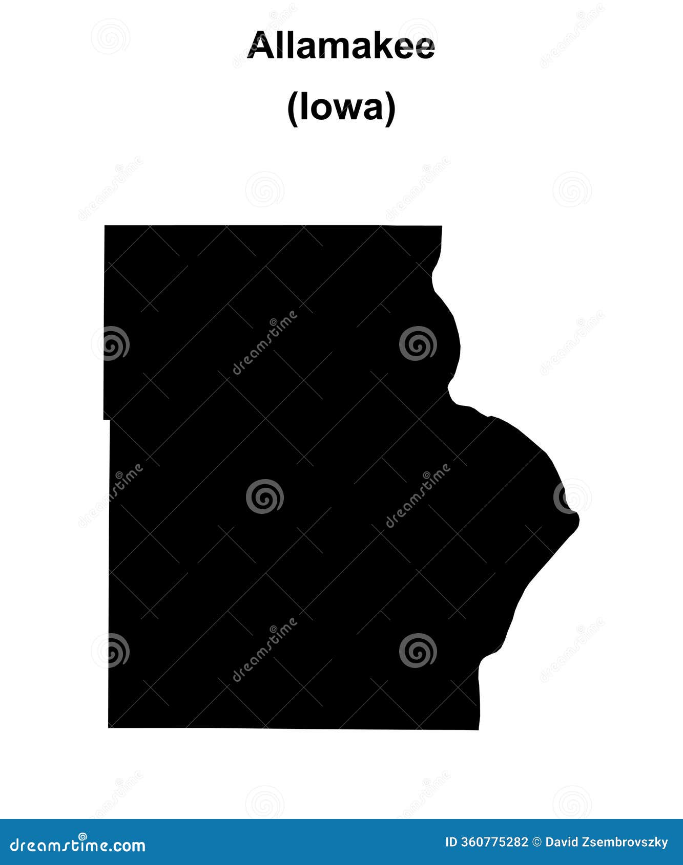 Allamakee outline map stock illustration. Illustration of boundary ...