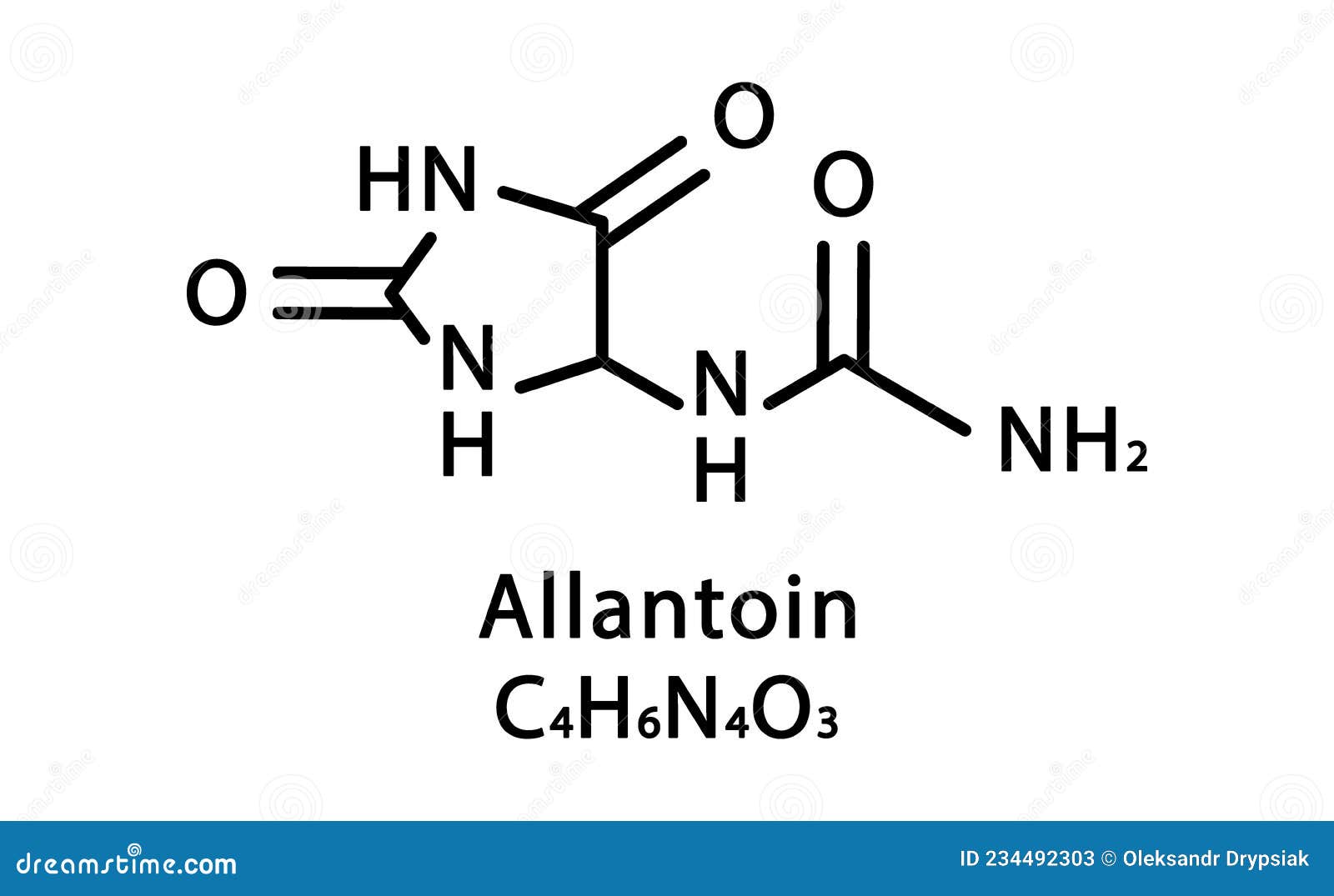 Allantoin Molecular Structure. Allantoin Skeletal Chemical Formula ...