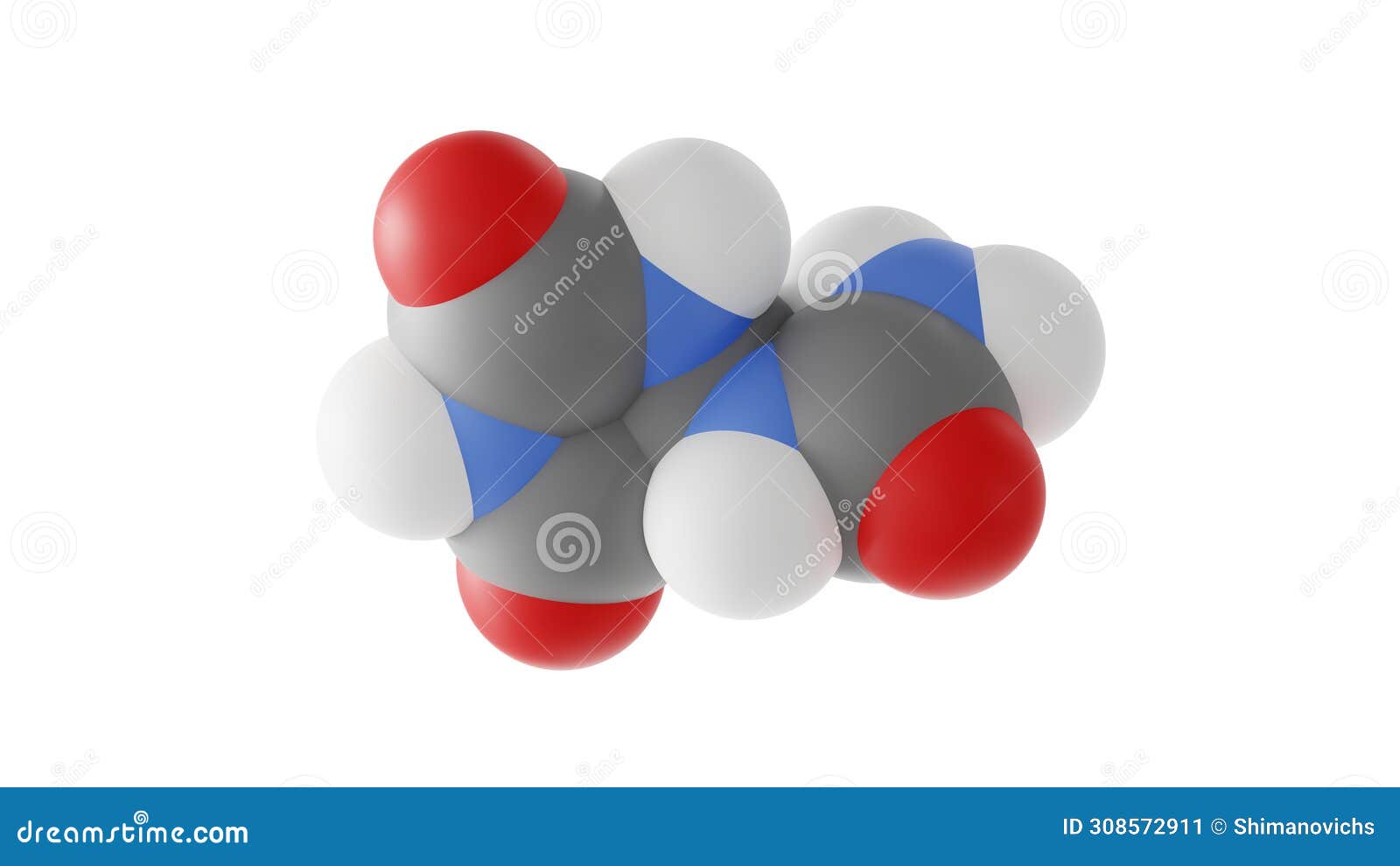 Allantoin Molecule, Glyoxyldiureide, Molecular Structure, Isolated 3d ...
