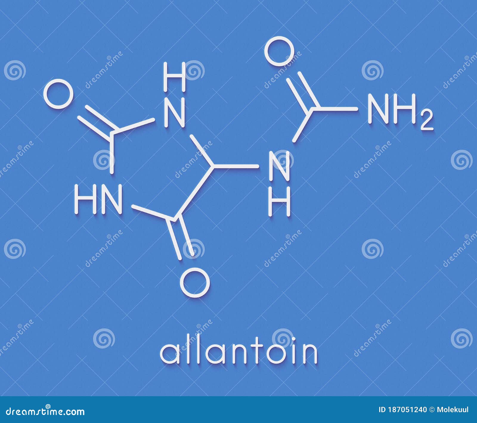 Allantoin Molecule. Often Used in Cosmetics. Skeletal Formula. Stock ...