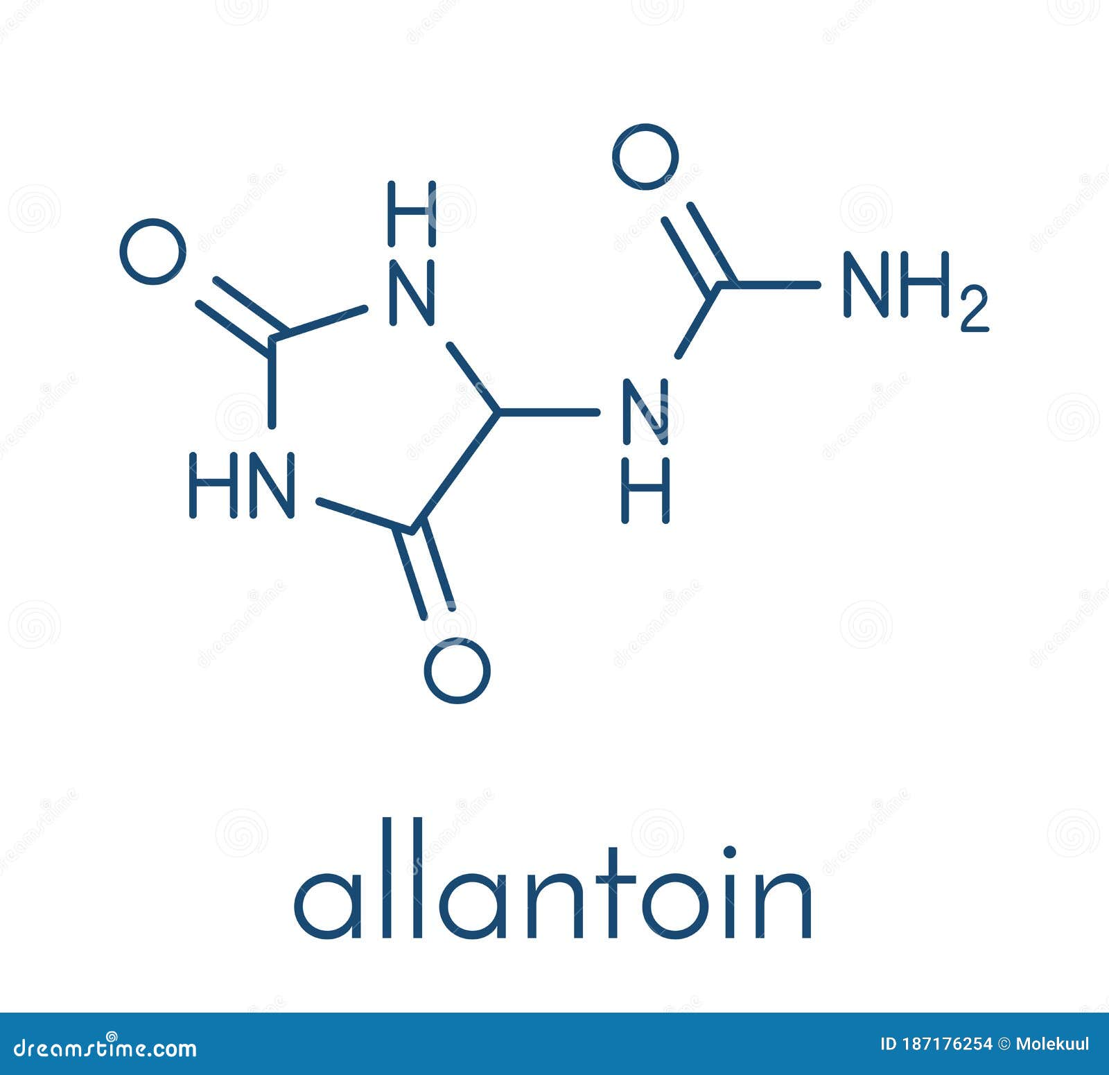 Allantoin Molecule. Often Used in Cosmetics. Skeletal Formula. Stock ...