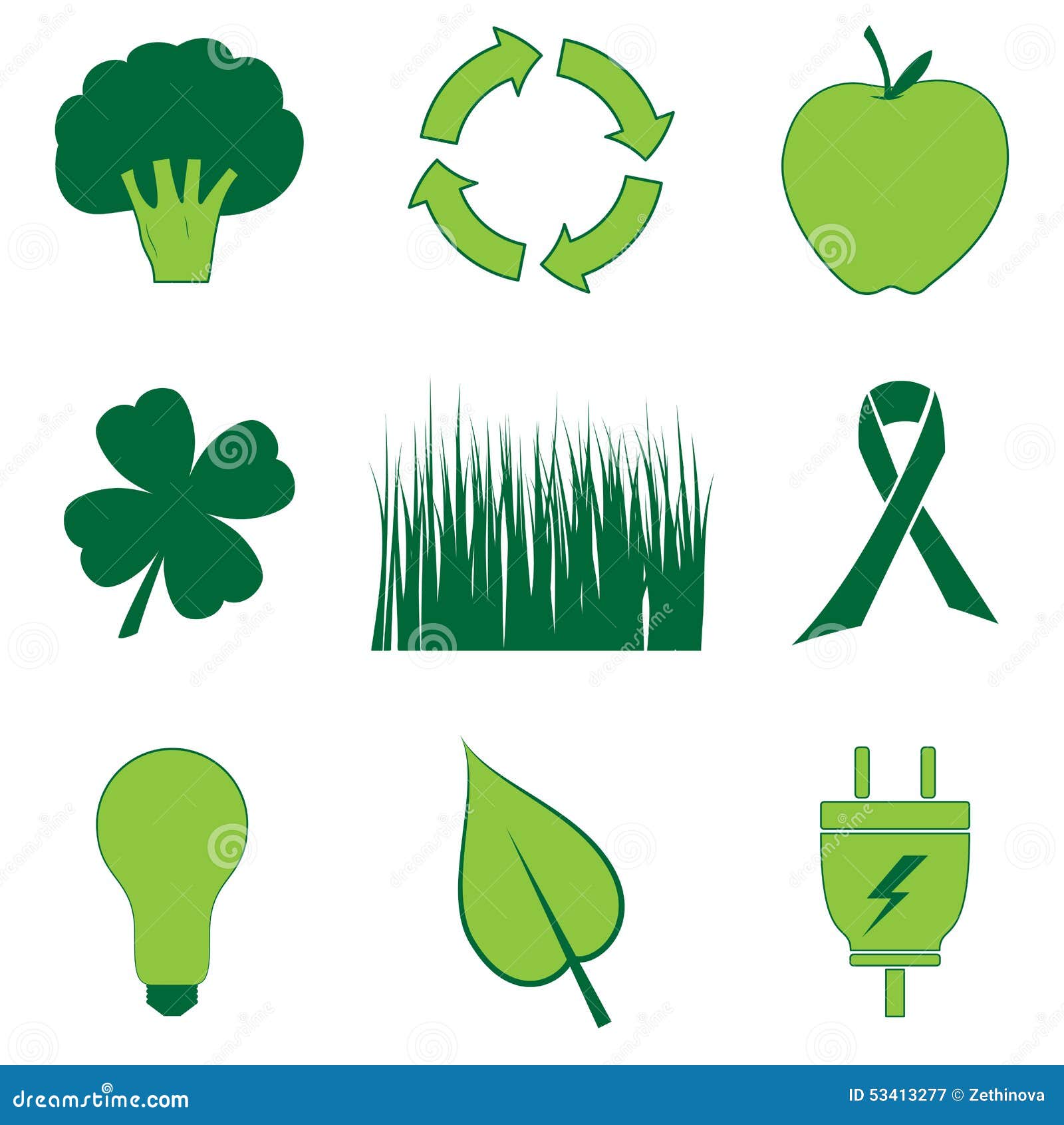 Alle Groene Dingen stock illustratie. Illustration of artistiek - 53413277