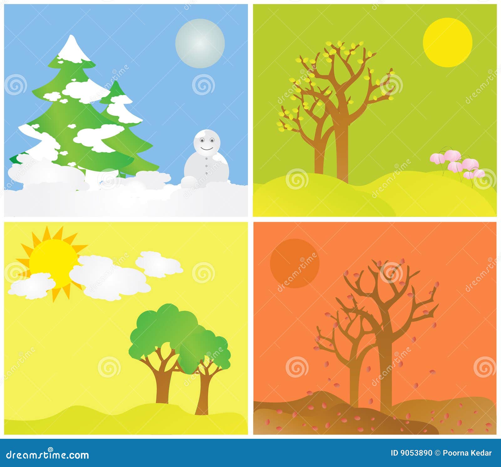 Alle Seizoenen stock illustratie. Illustration of helder - 9053890