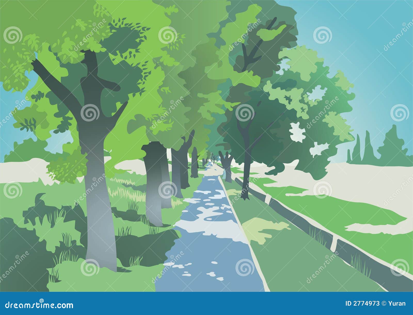 Allee Stock Illustrationen, Vektoren, & Kliparts - 13,617 Stock ...