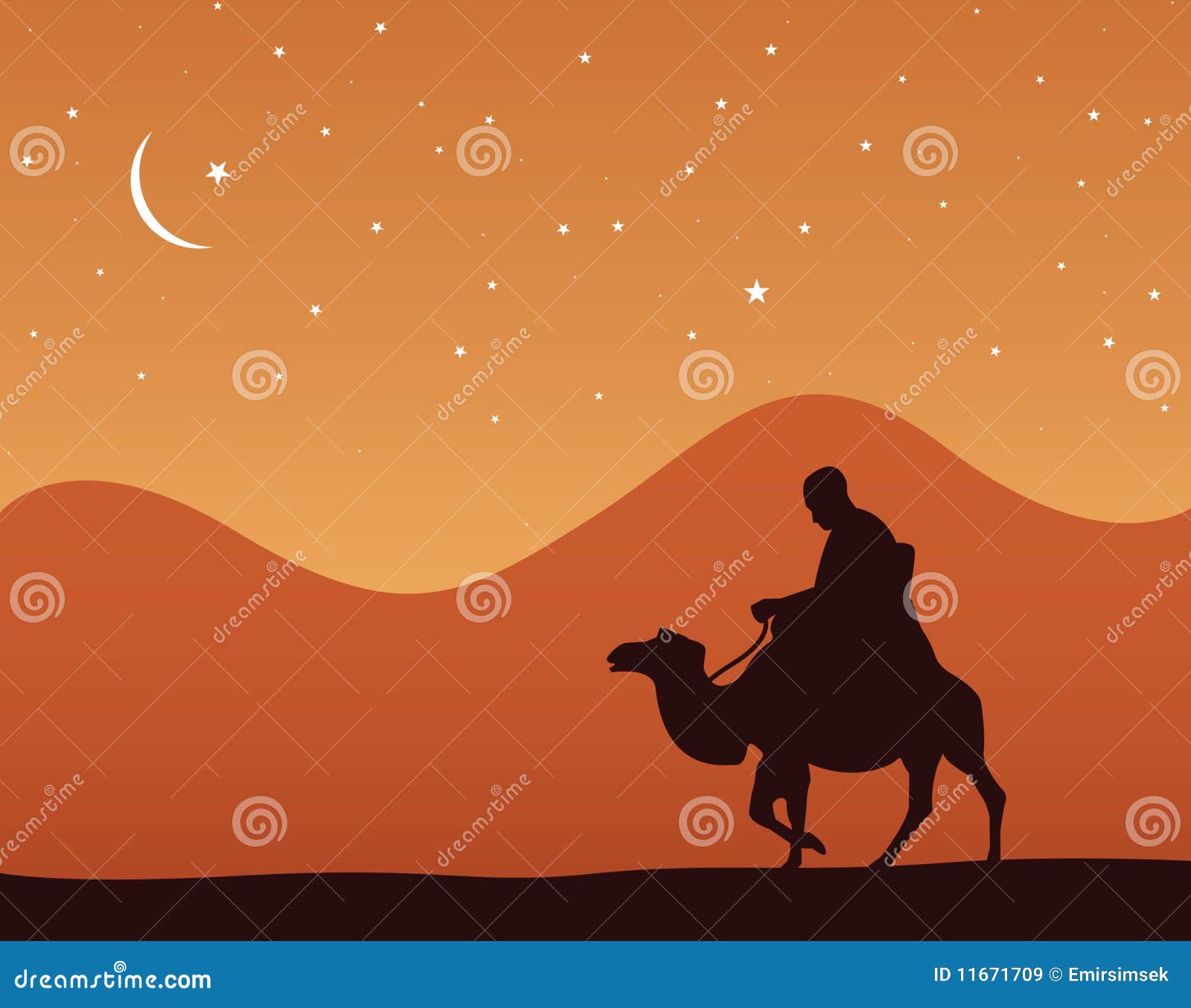 Alleen in de Woestijn vector illustratie. Illustration of woestijn ...