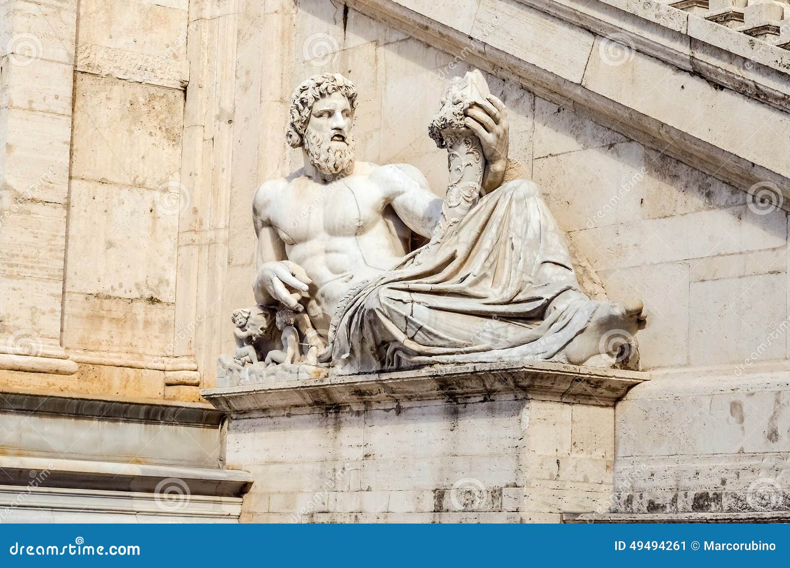 Allegoric Statue of Tiber River, Rome Stock Image - Image of allegoric ...