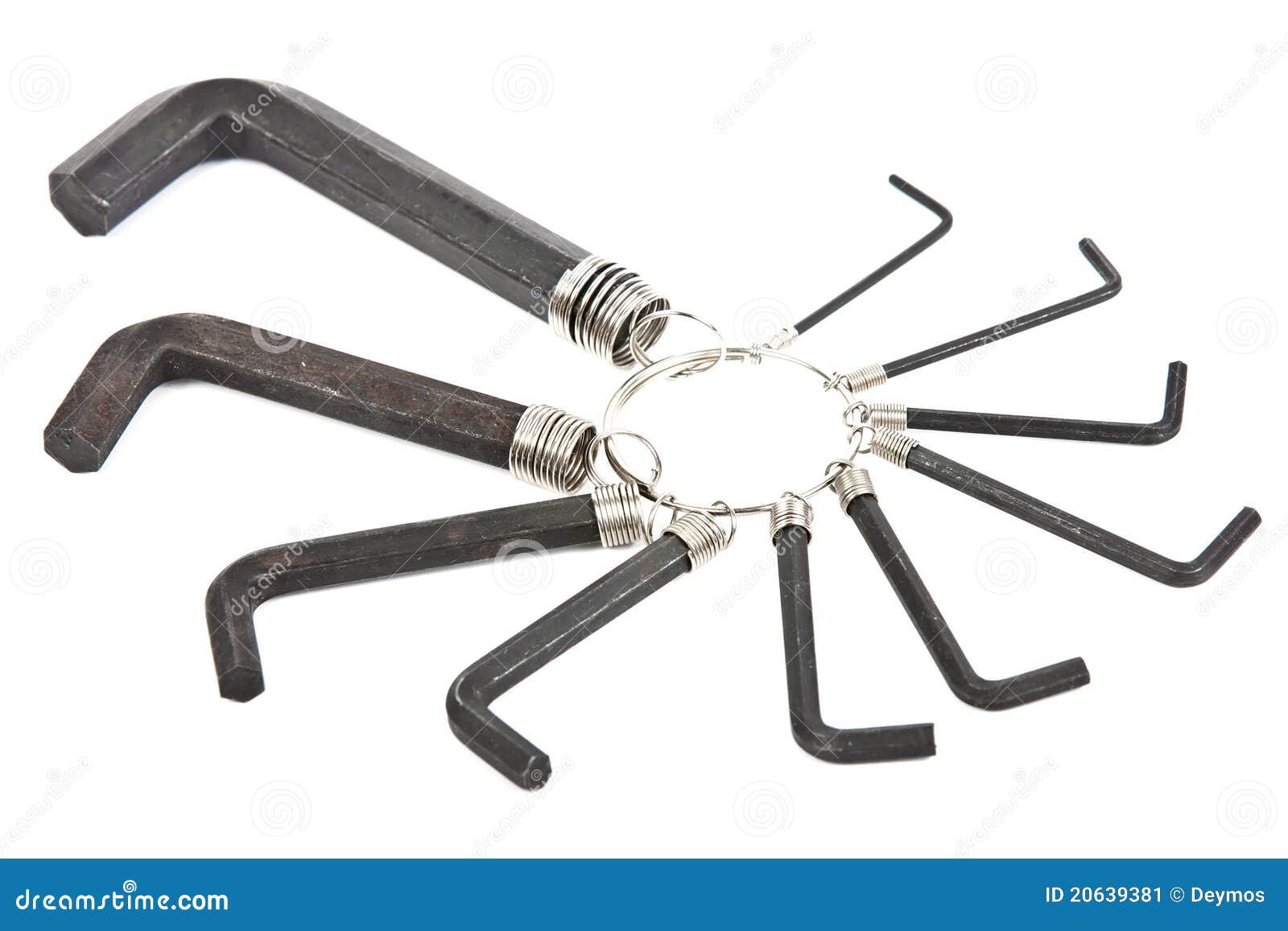 Allen Keys on the Metal Ring Stock Image - Image of build, spanner ...