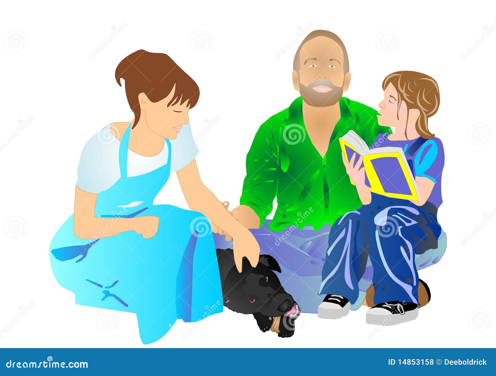 Allen samen als familie. vector illustratie. Illustration of dochter ...