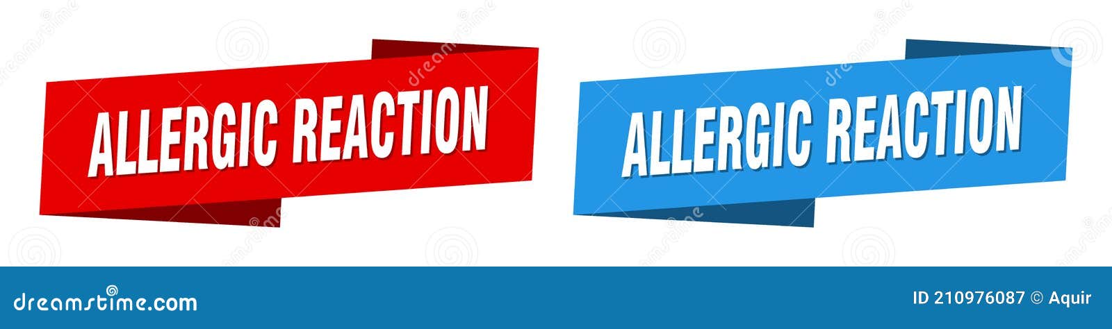 Allergic Reaction Banner. Allergic Reaction Ribbon Label Sign Set Stock ...