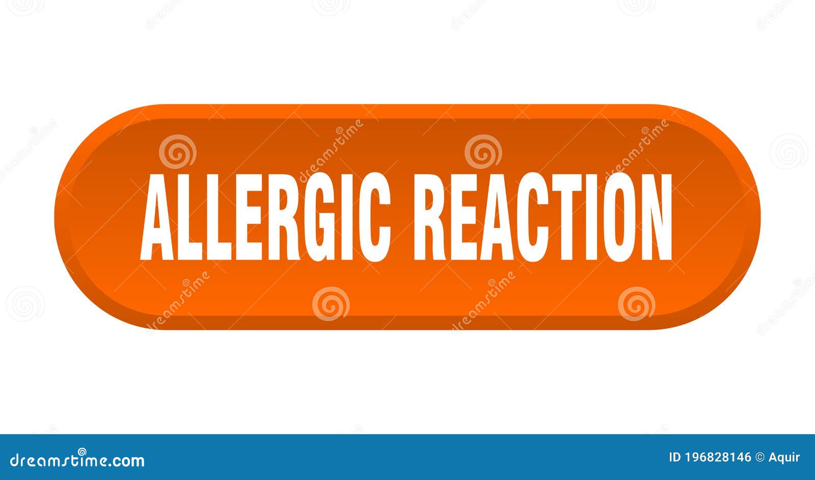 Allergic Reaction Button. Rounded Sign on White Background Stock Vector ...