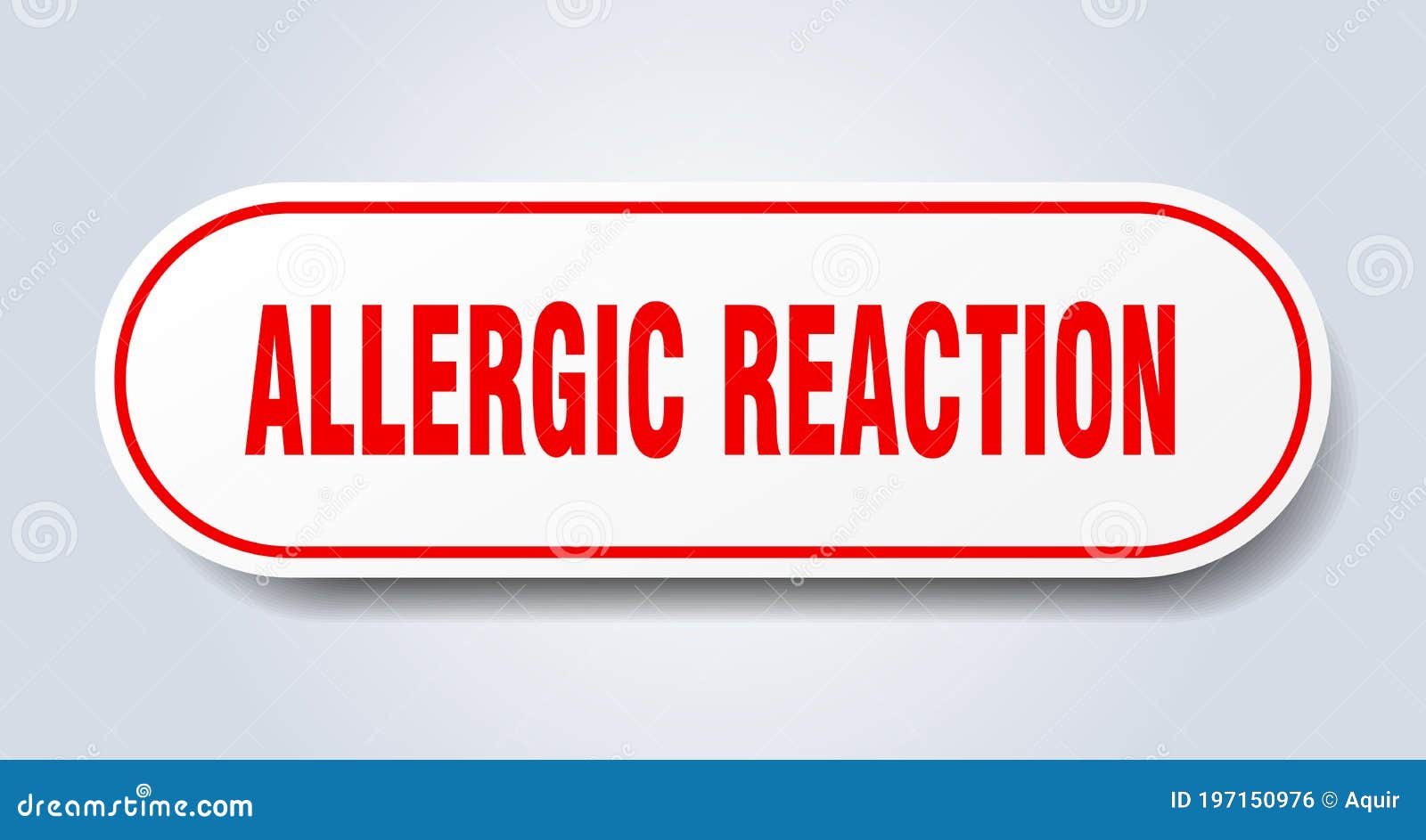 Allergic Reaction Sign. Rounded Isolated Button. White Sticker Stock ...