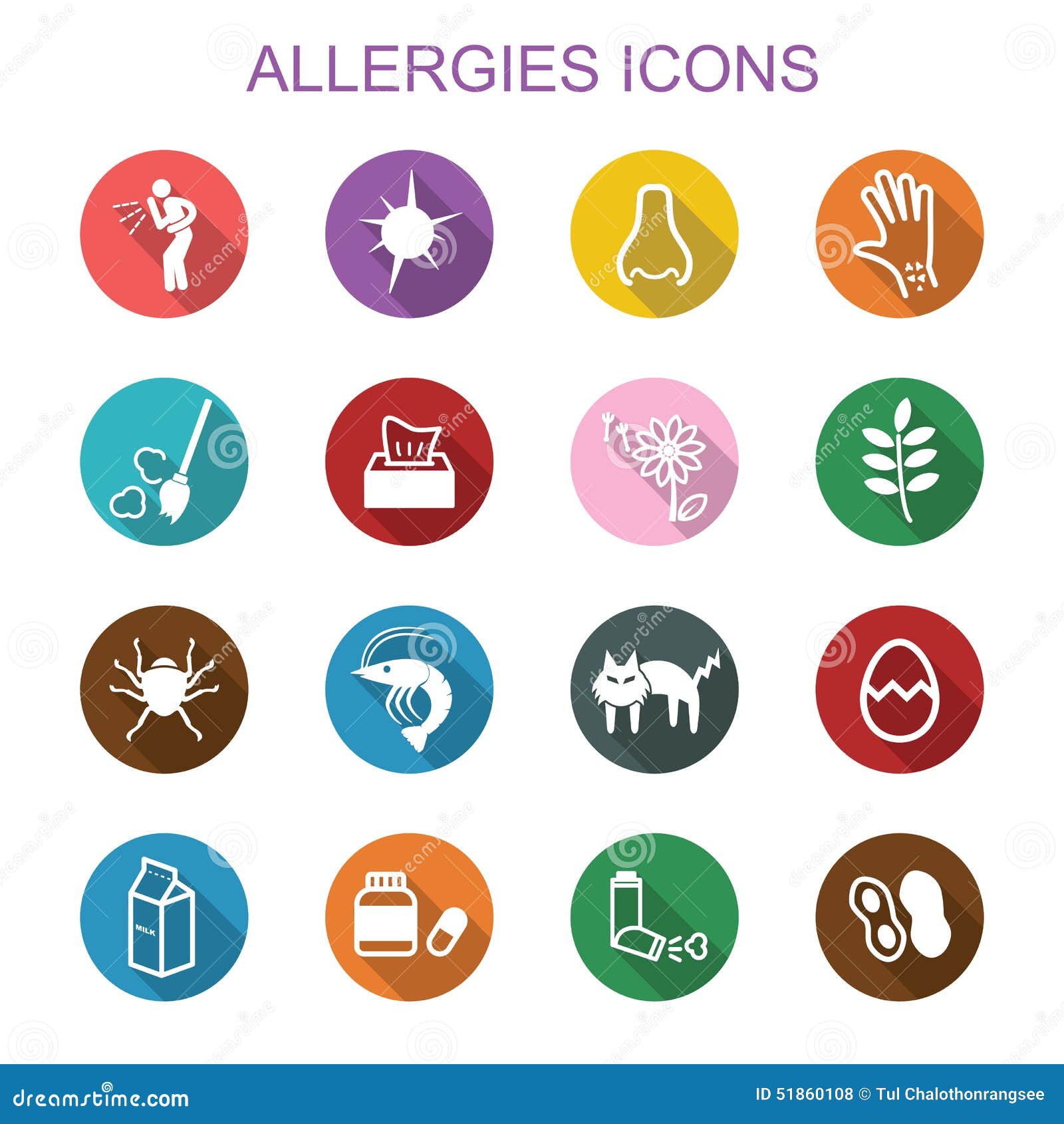 Allergier Skuggar Länge Symboler Stock Illustrationer - Illustration av ...