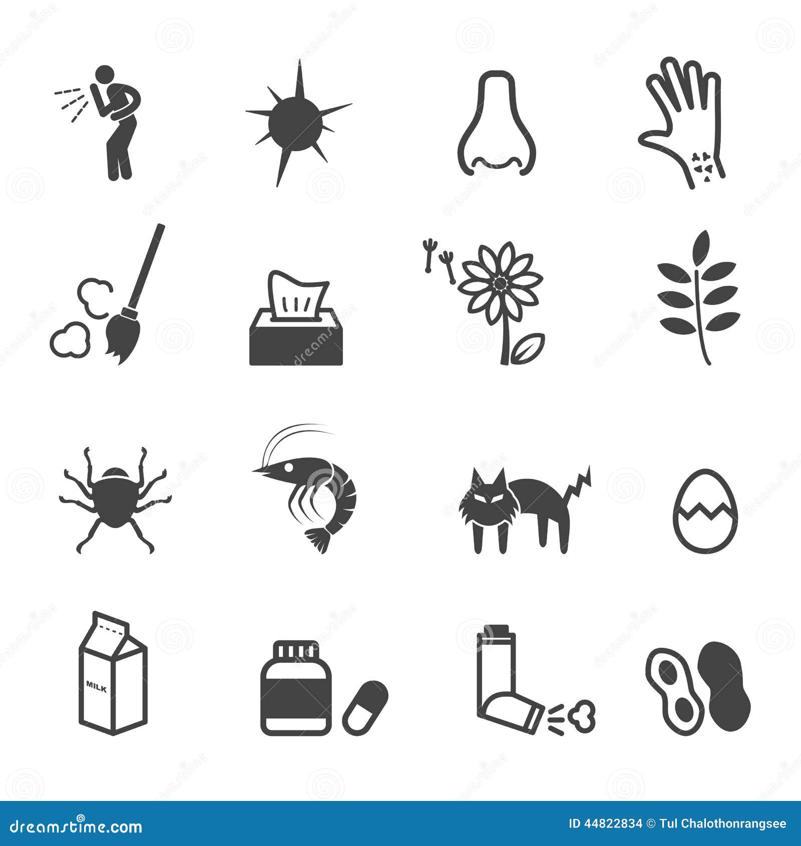 Allergies icons stock vector. Illustration of lactose - 44822834