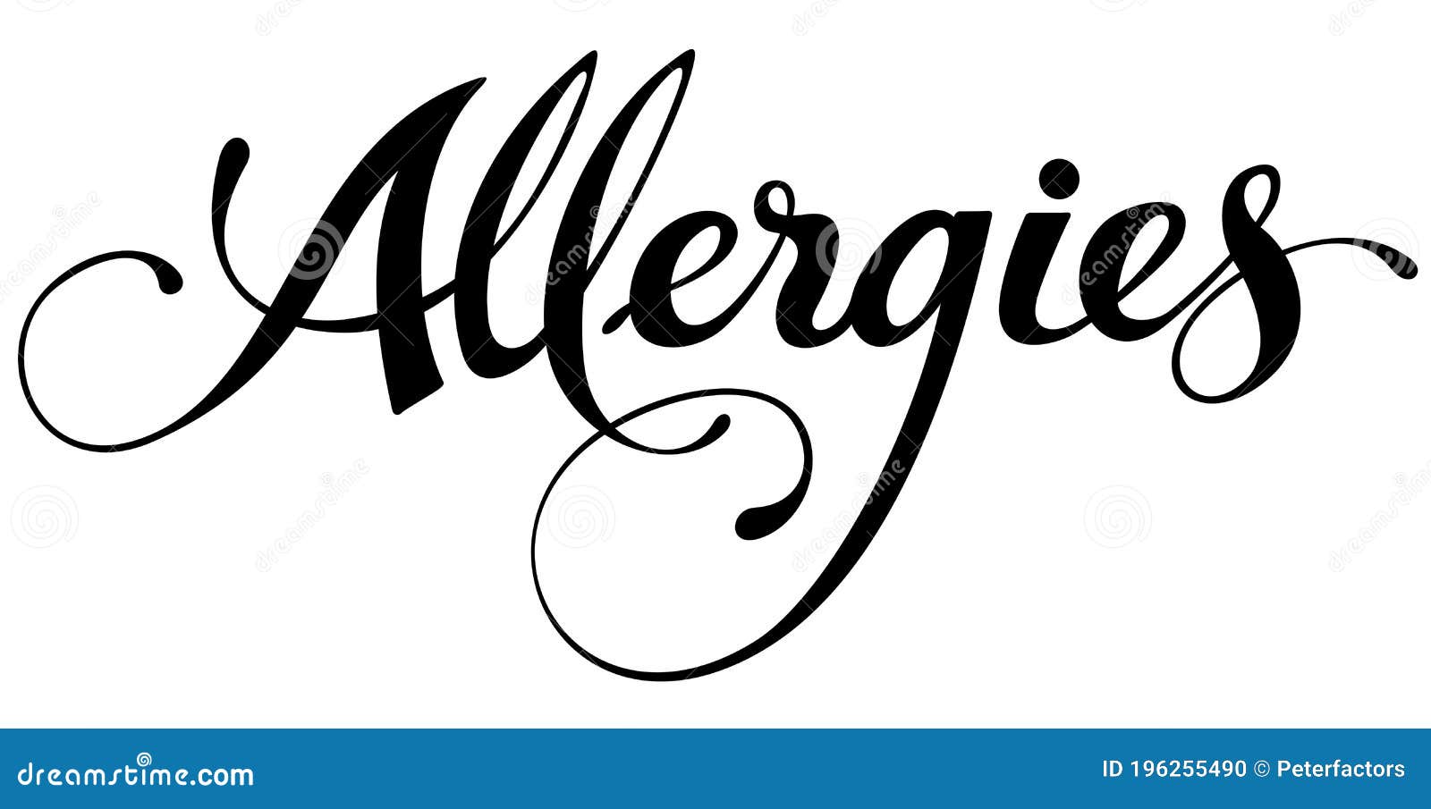 Allergies - Custom Calligraphy Text Stock Vector - Illustration of ...