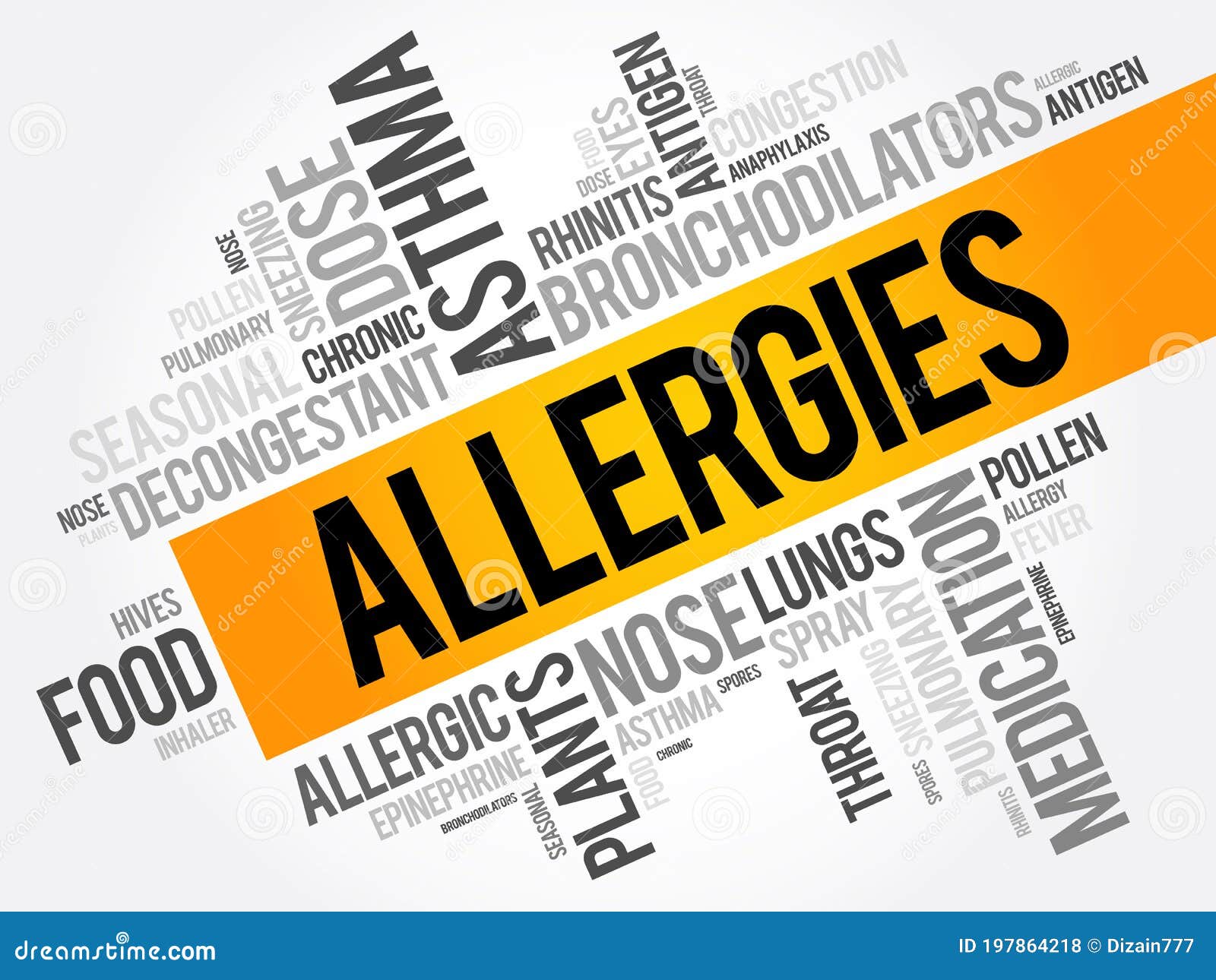 Allergies Word Cloud Collage, Health Concept Background Stock ...