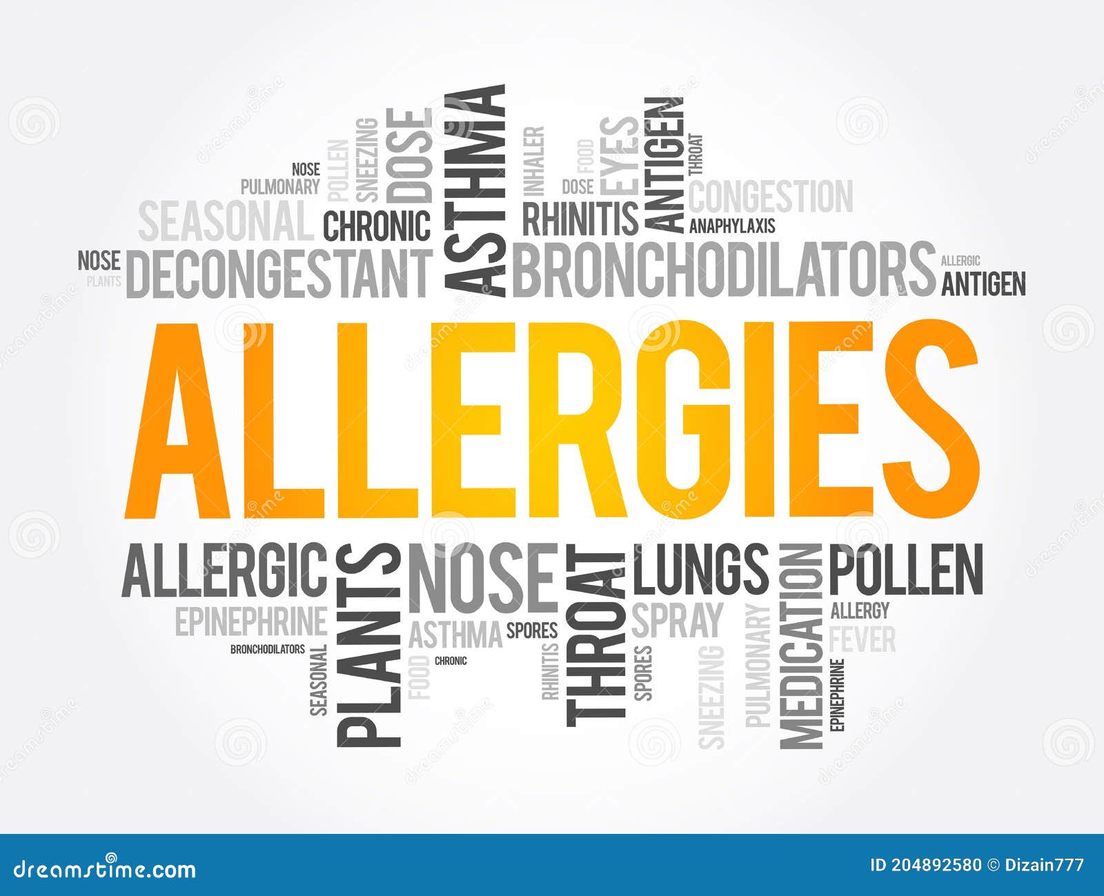 Allergies Word Cloud Collage, Health Concept Background Stock ...