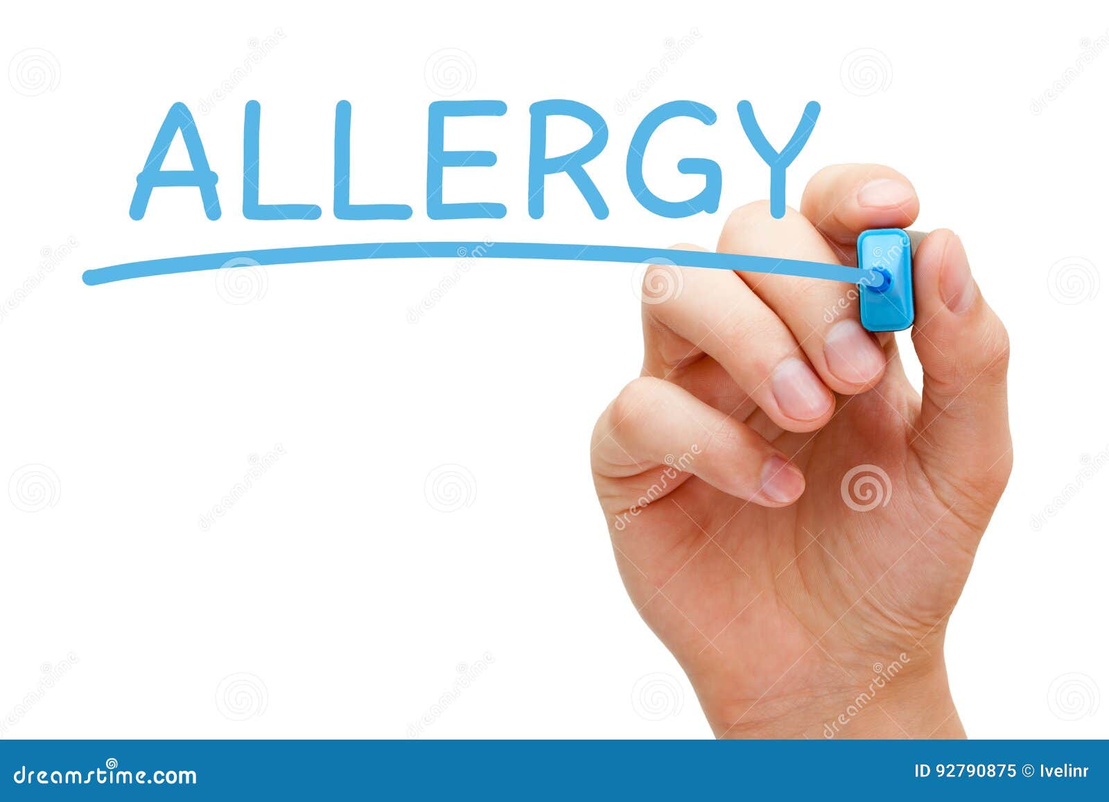 Allergy Blue Marker stock image. Image of diagnosed, allergic - 92790875