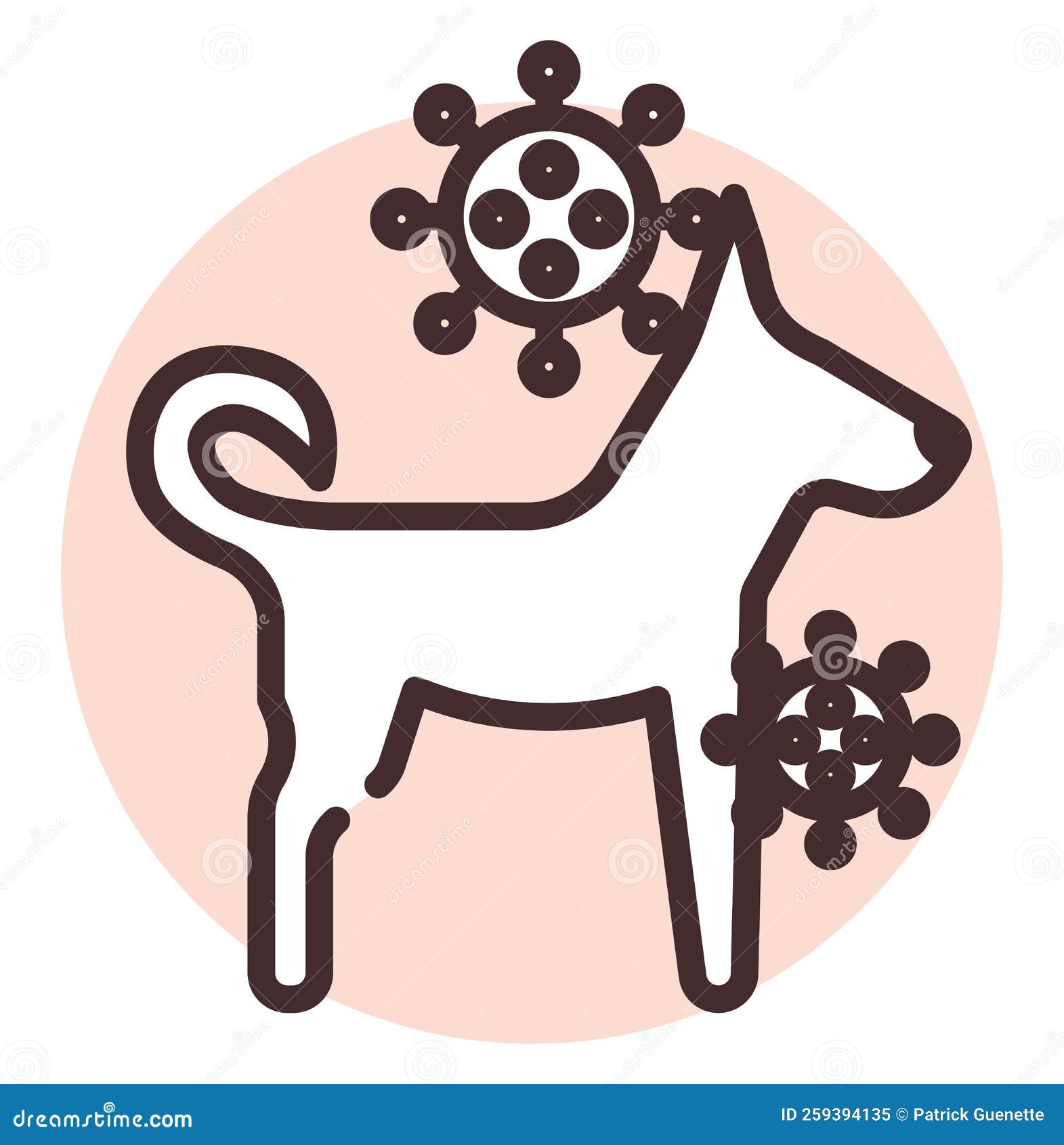 Allergy dog, icon stock vector. Illustration of sign - 259394135