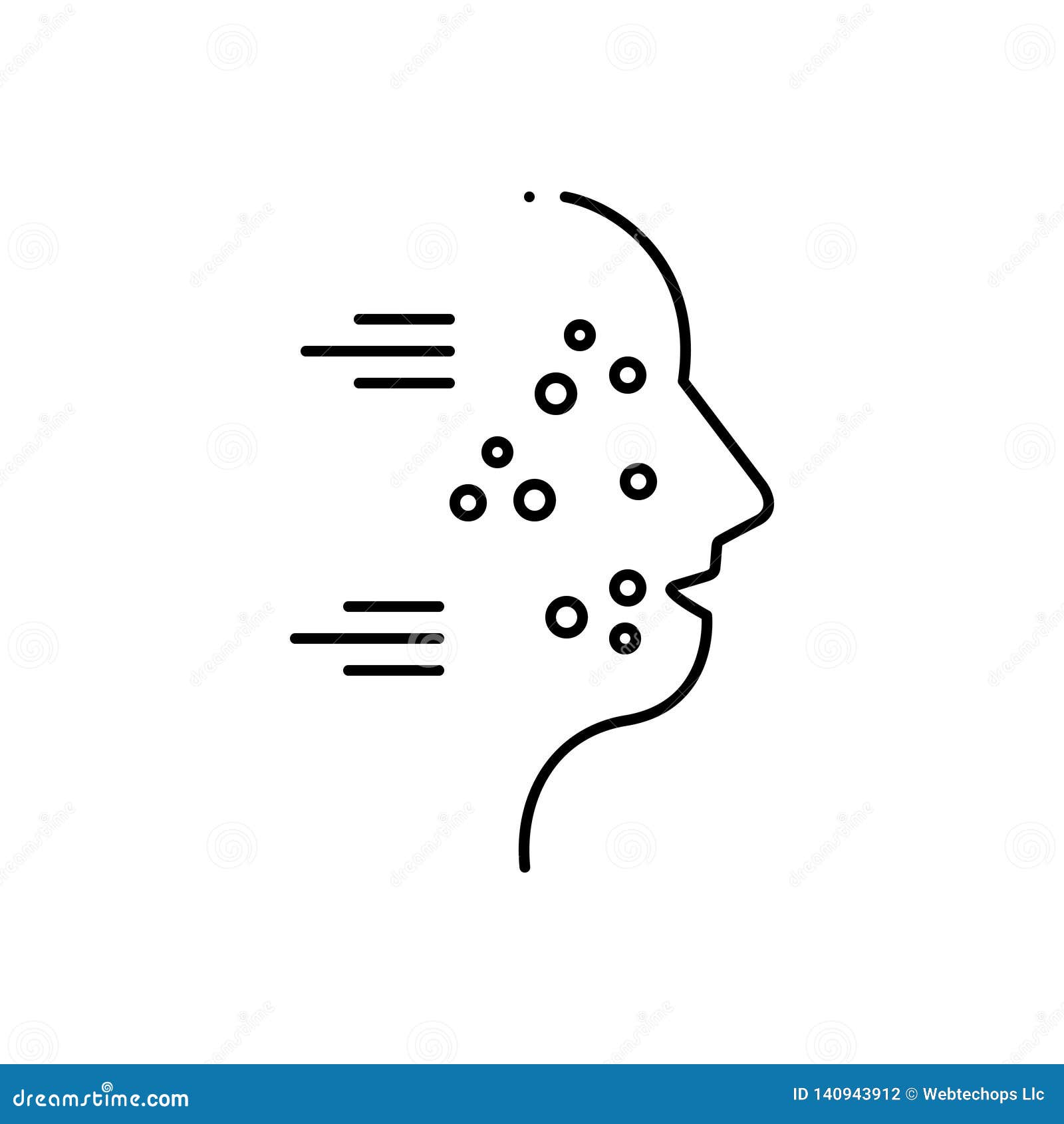 Black Line Icon for Allergy, Pollen and Sneeze Stock Illustration ...