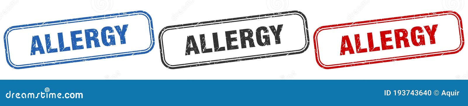 Allergy Square Isolated Sign Set. Allergy Stamp Stock Vector ...