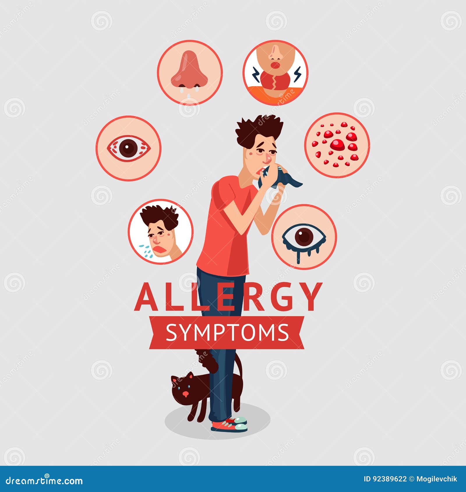 Allergy Symptoms Concept stock vector. Illustration of care - 92389622 Allergy Symptoms Concept stock vector. Illustration of care - 92389622