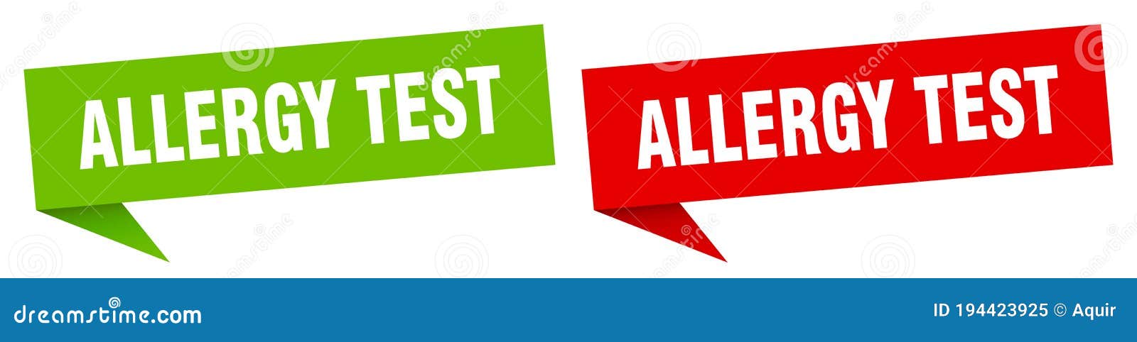 Allergy Test Banner. Allergy Test Speech Bubble Label Set Stock Vector ...
