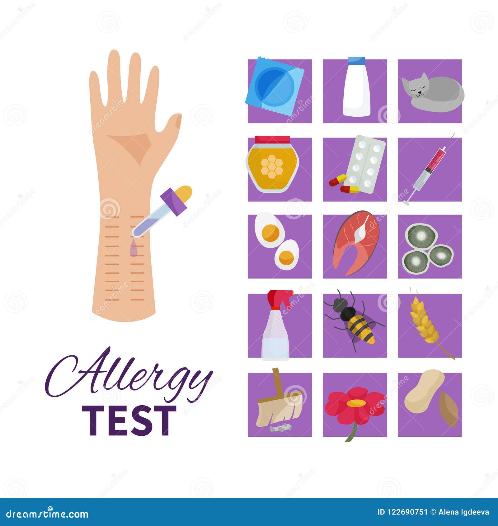 Allergy infographic stock vector. Illustration of diet - 122690751