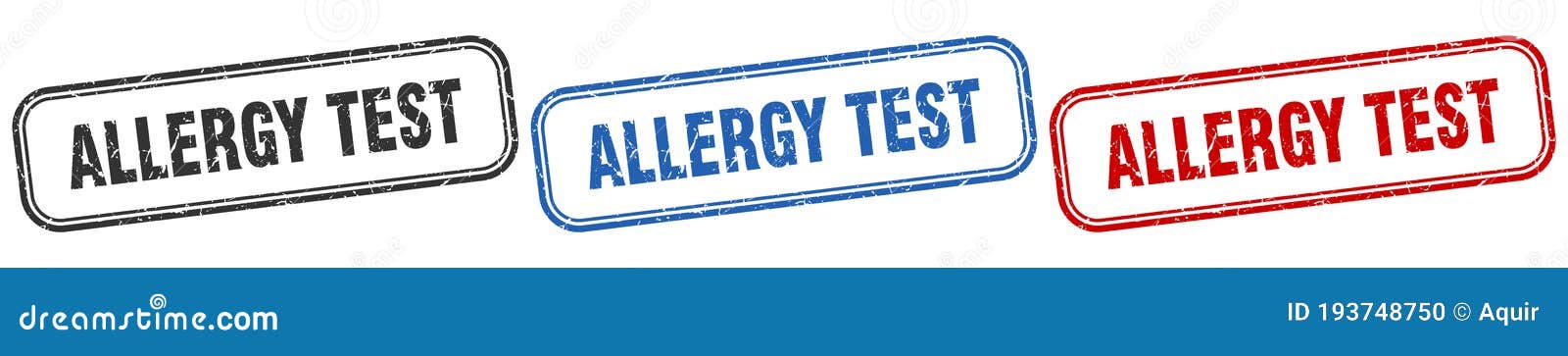 Allergy Test Square Isolated Sign Set. Allergy Test Stamp Stock Vector ...