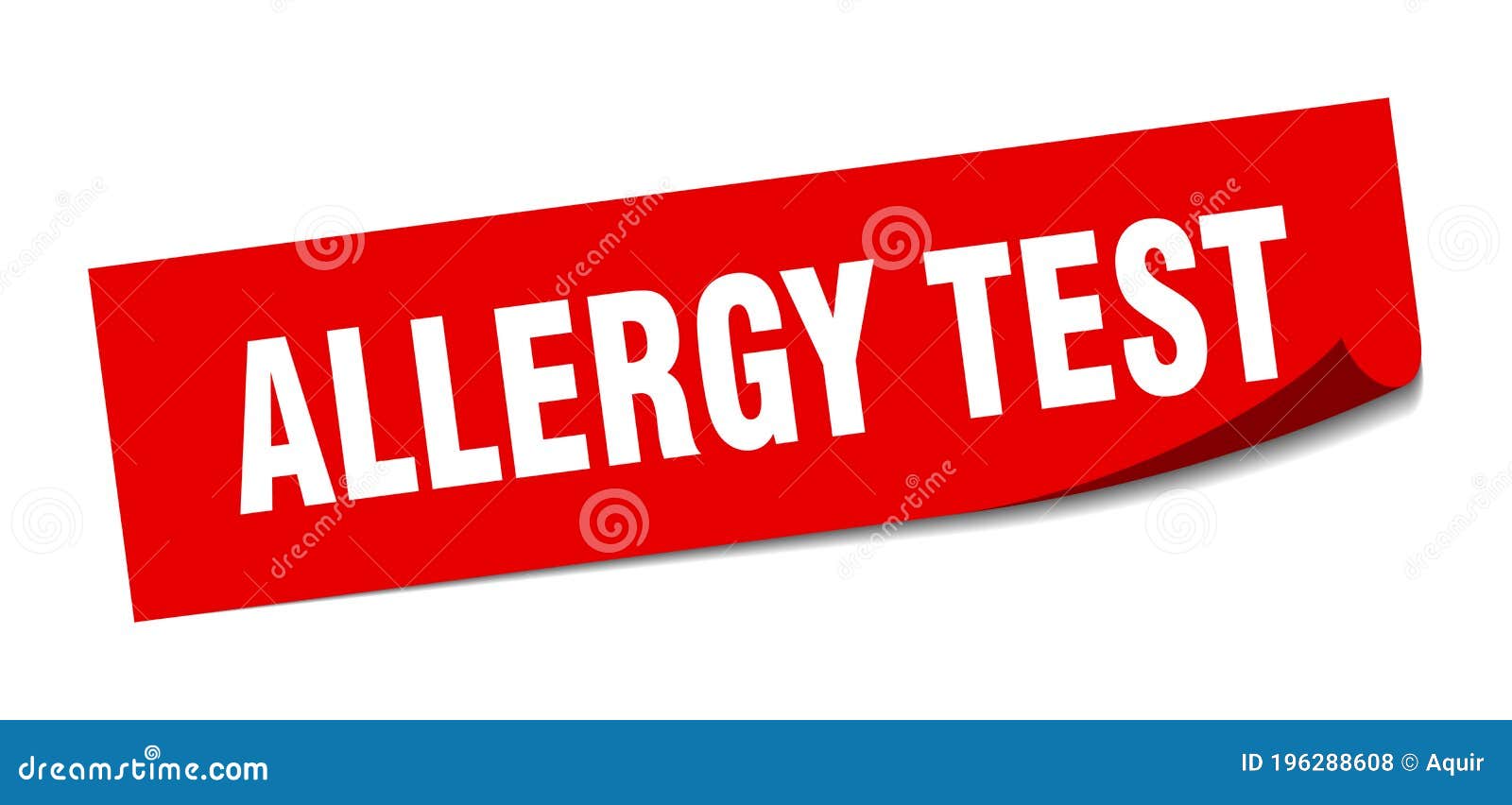 Allergy Test Sticker. Square Isolated Label Sign. Peeler Stock Vector ...