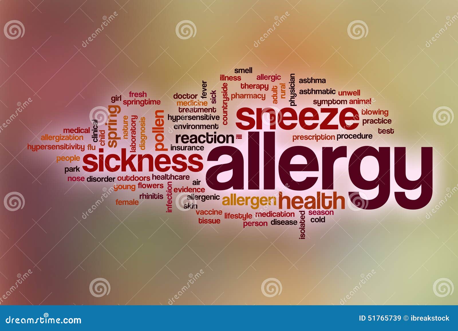 Allergy Word Cloud with Abstract Background Stock Illustration ...